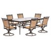 Hanover Outdoor Manor 9-Piece Outdoor Dining Set with 8 Swivel Rockers ...