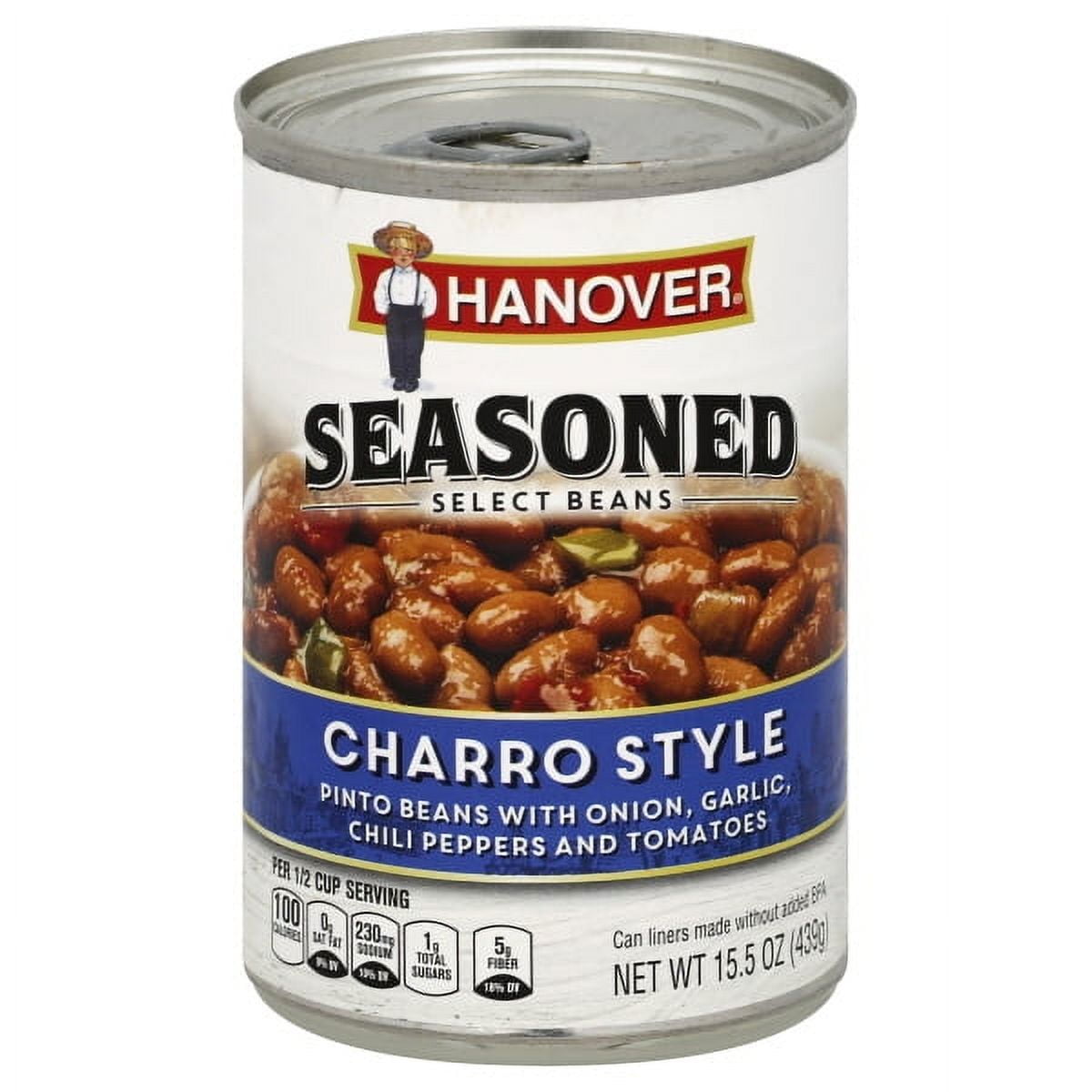 Hanover Foods Charro Style Pinto Beans, Seasoned Select Beans, 15.5 oz ...