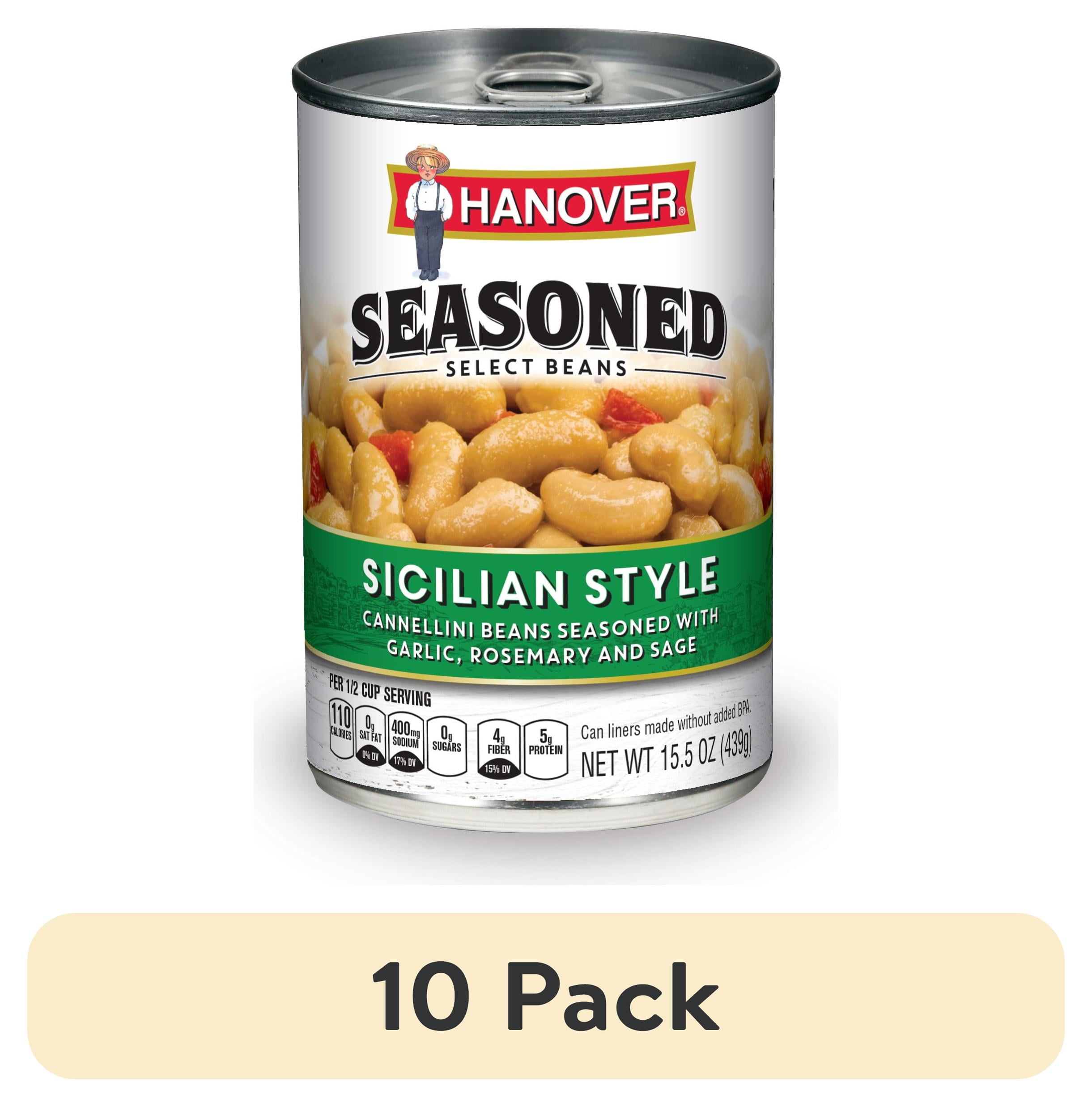(10 pack) Hanover Foods Sicilian Style Cannellini Beans, Seasoned ...
