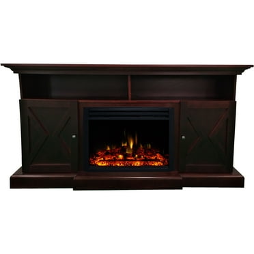 Hanover 32-In. Industrial Chic Electric Fireplace Heater with Deep Log ...