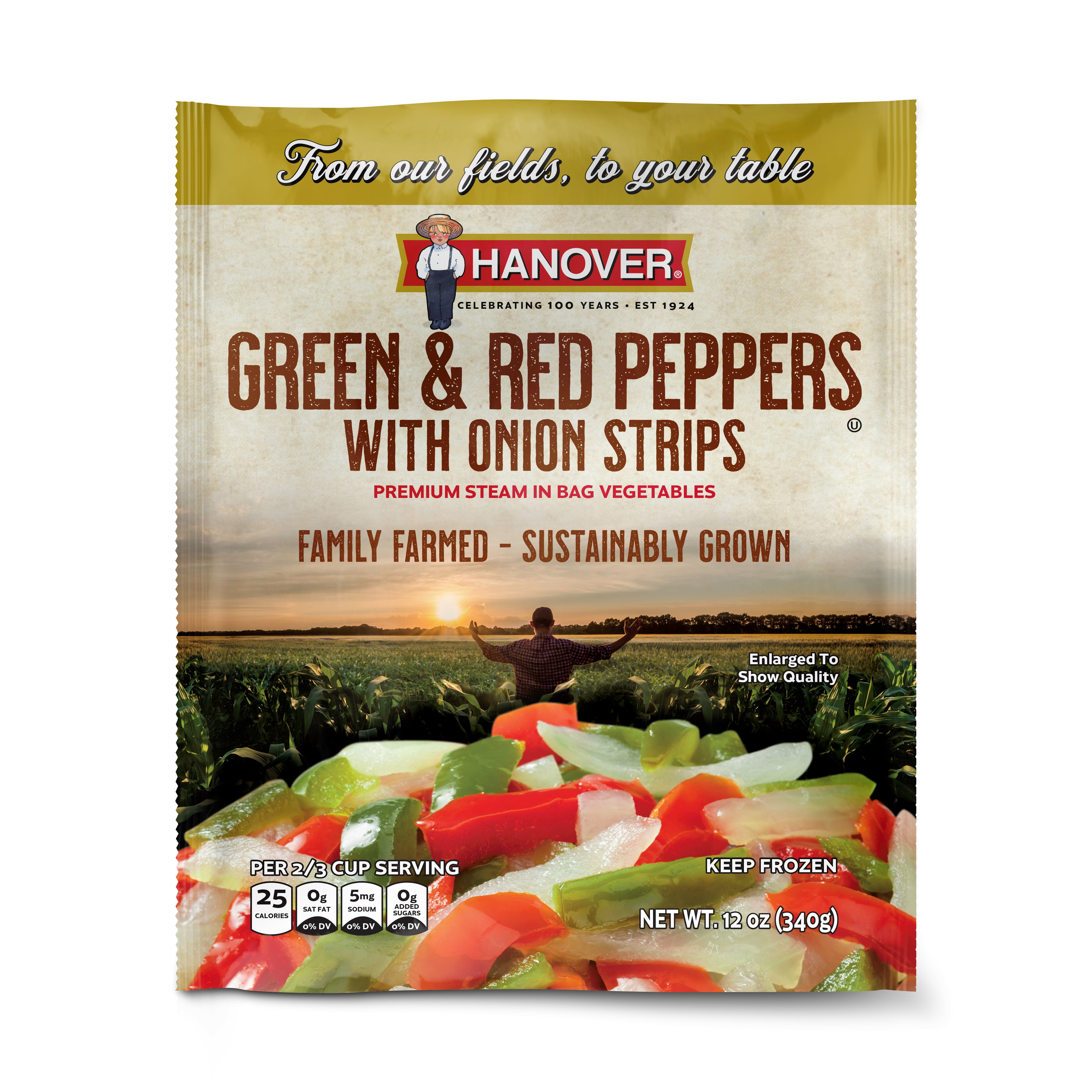 Hanover Green & Red Peppers with Onion Strips, Premium Steam-in-Bag ...
