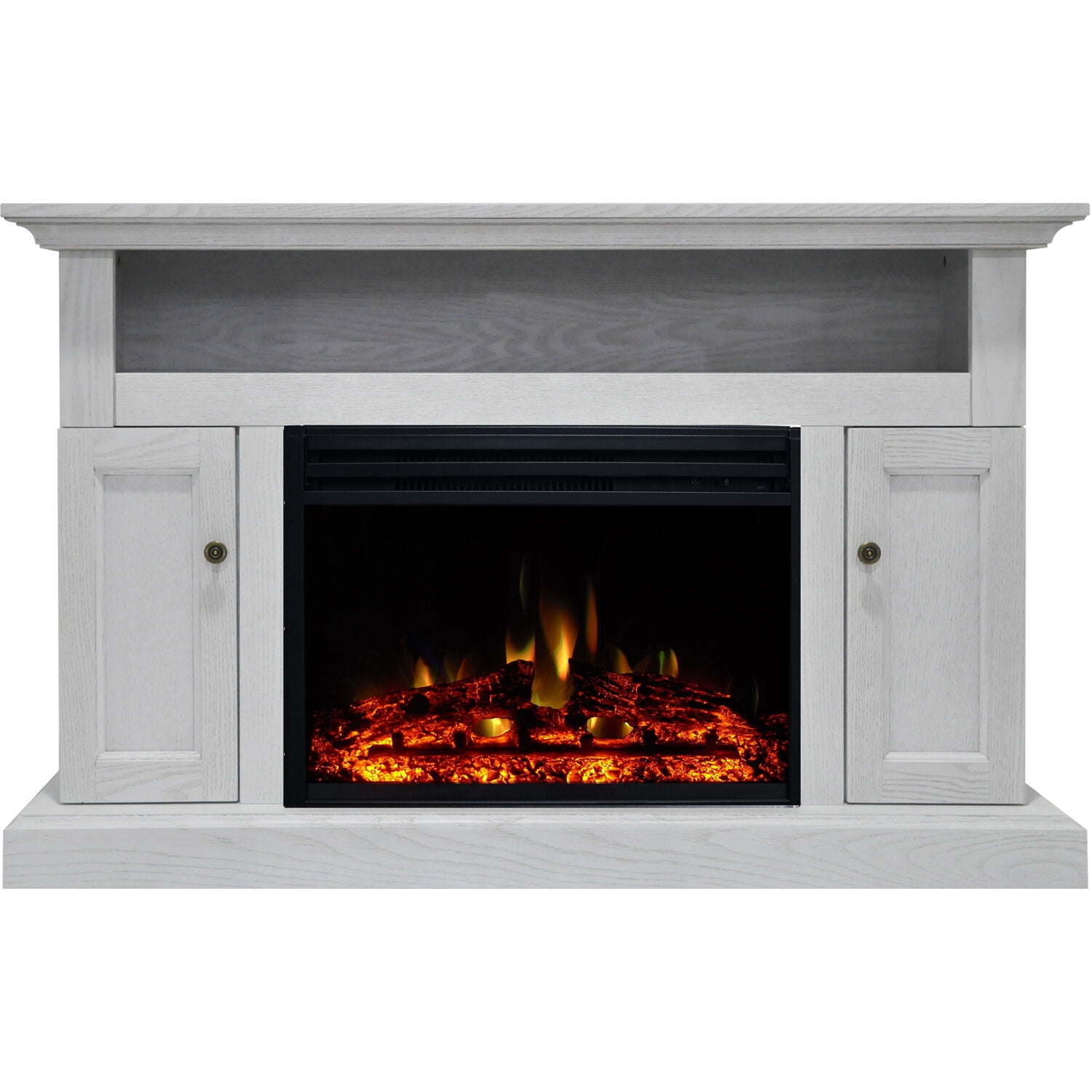 Hanover Kingsford Electric Fireplace Heater with Deep Log Display ...