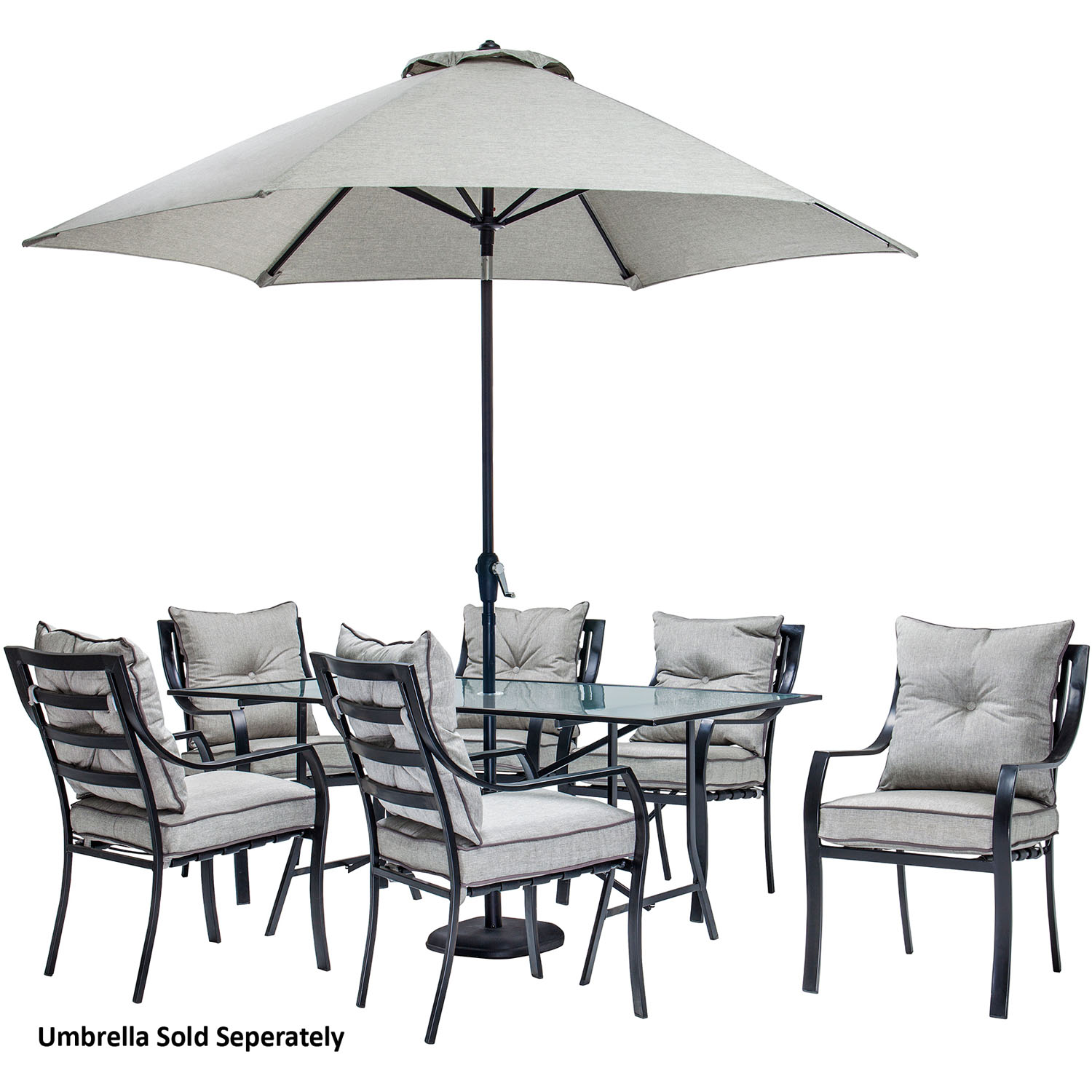 Hanover Fontana 7-Piece Outdoor Dining Set with Tile-Top Table ...