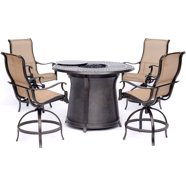 Hanover Manor 5-Piece Outdoor Dining Set with Four Swivel Rockers, a 60 ...
