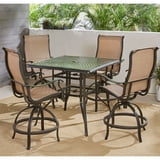 Hanover Manor 5-Piece Outdoor High-Dining Set in Cedar with 42" Square ...