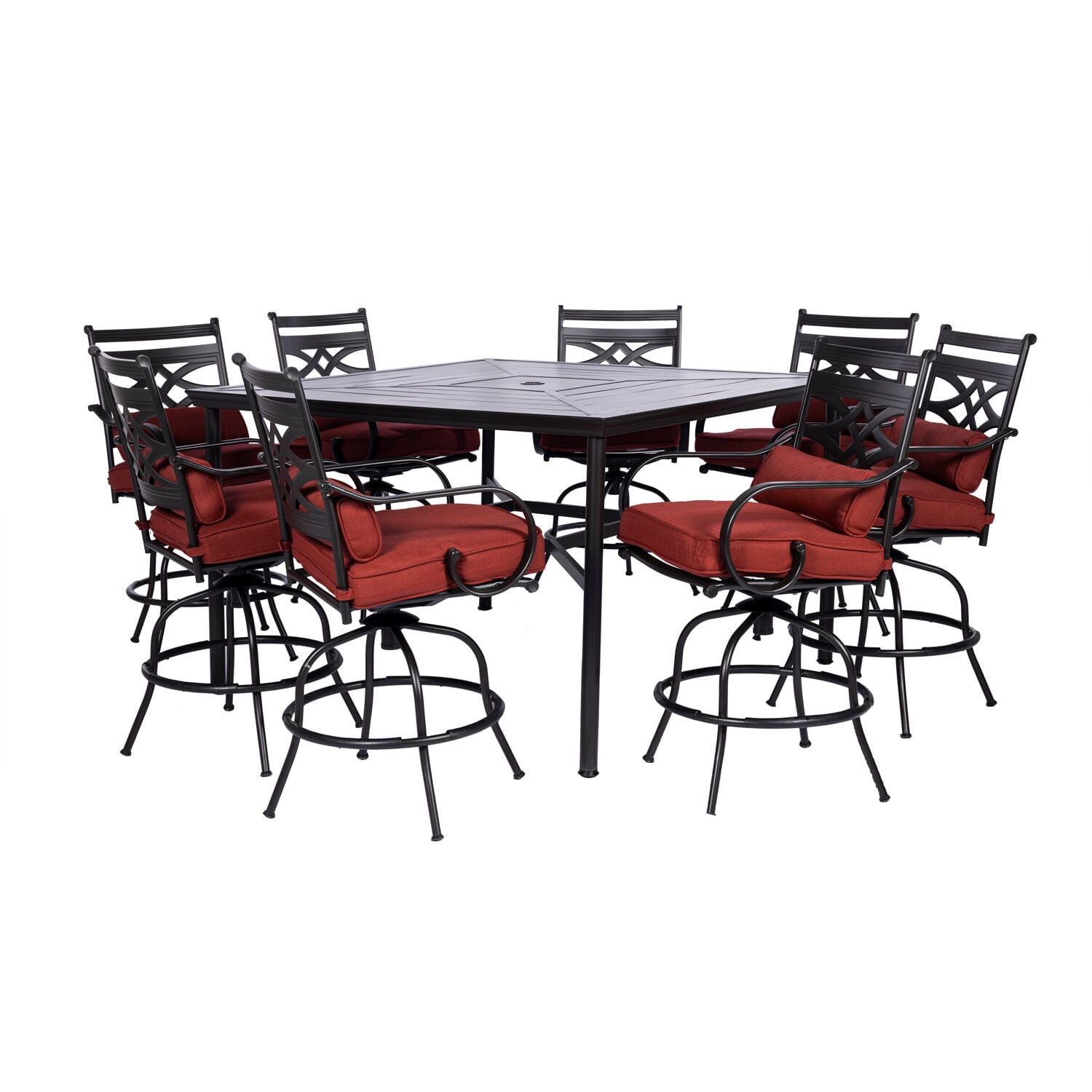 Hanover Montclair 9-Piece All-Weather Outdoor Patio High Dining Set, 8 ...