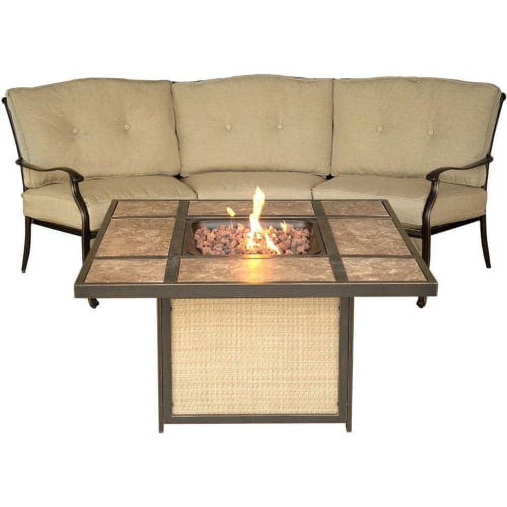 Hanover Outdoor Traditions 2-Piece Tile-Top Fire Pit Lounge Set ...