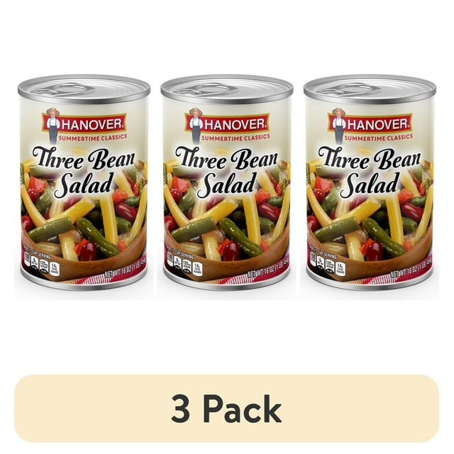 (3 pack) Hanover Premium Three Beans Salad, 16 oz Can - Walmart.com