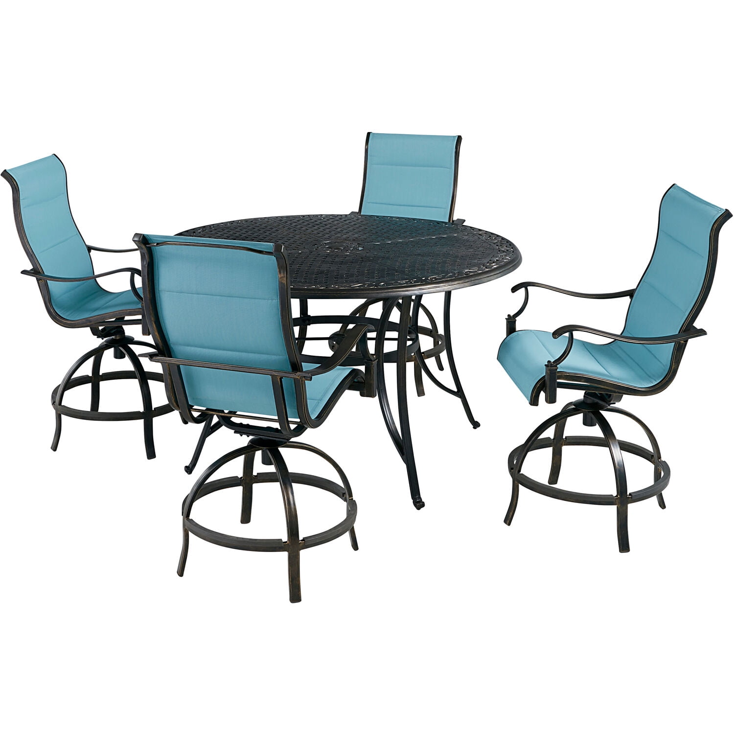 Hanover Traditions 5-Piece Outdoor High Dining Patio Set, 4 Counter ...