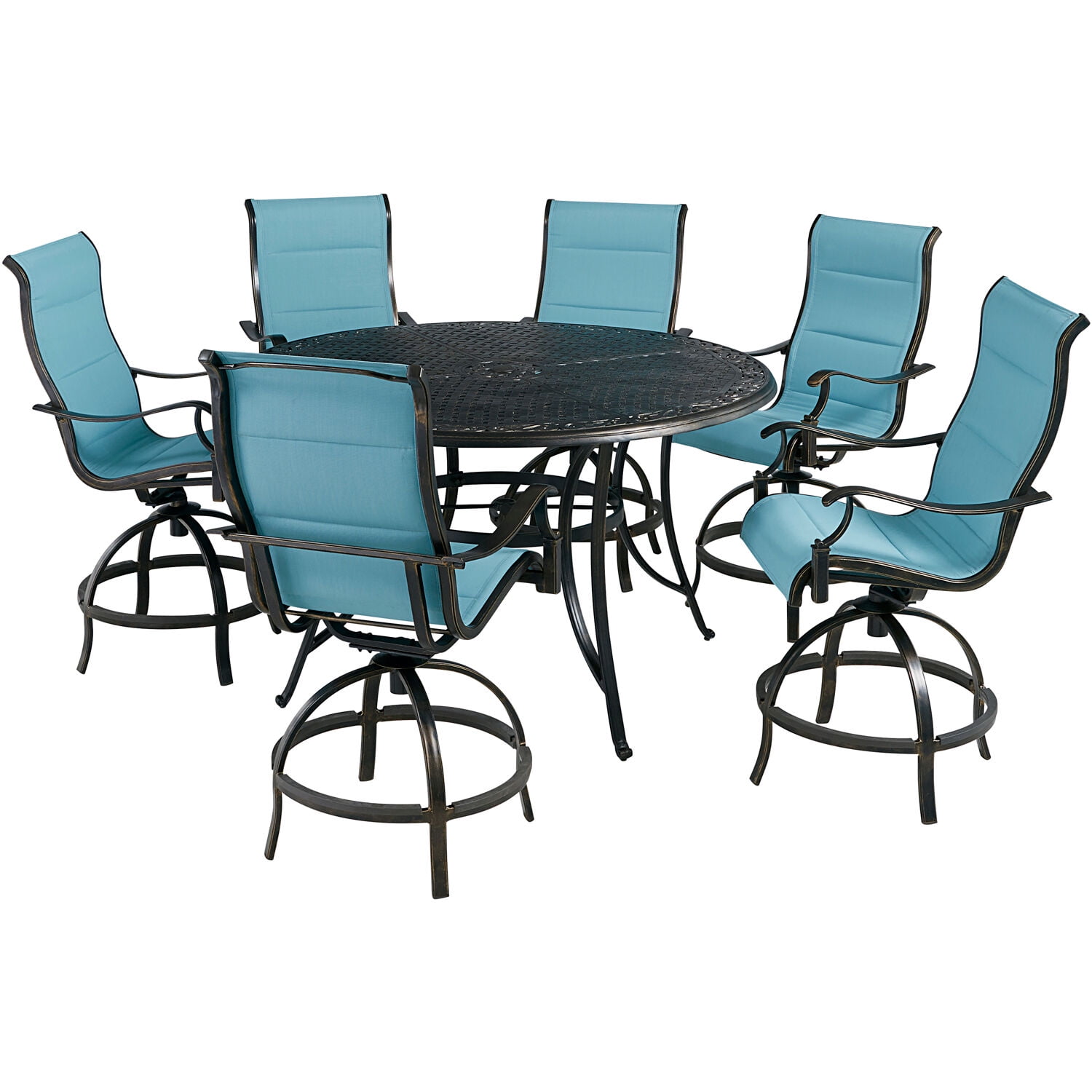 Hanover Traditions 7-Piece Outdoor High Dining Patio Set, 6 Counter ...
