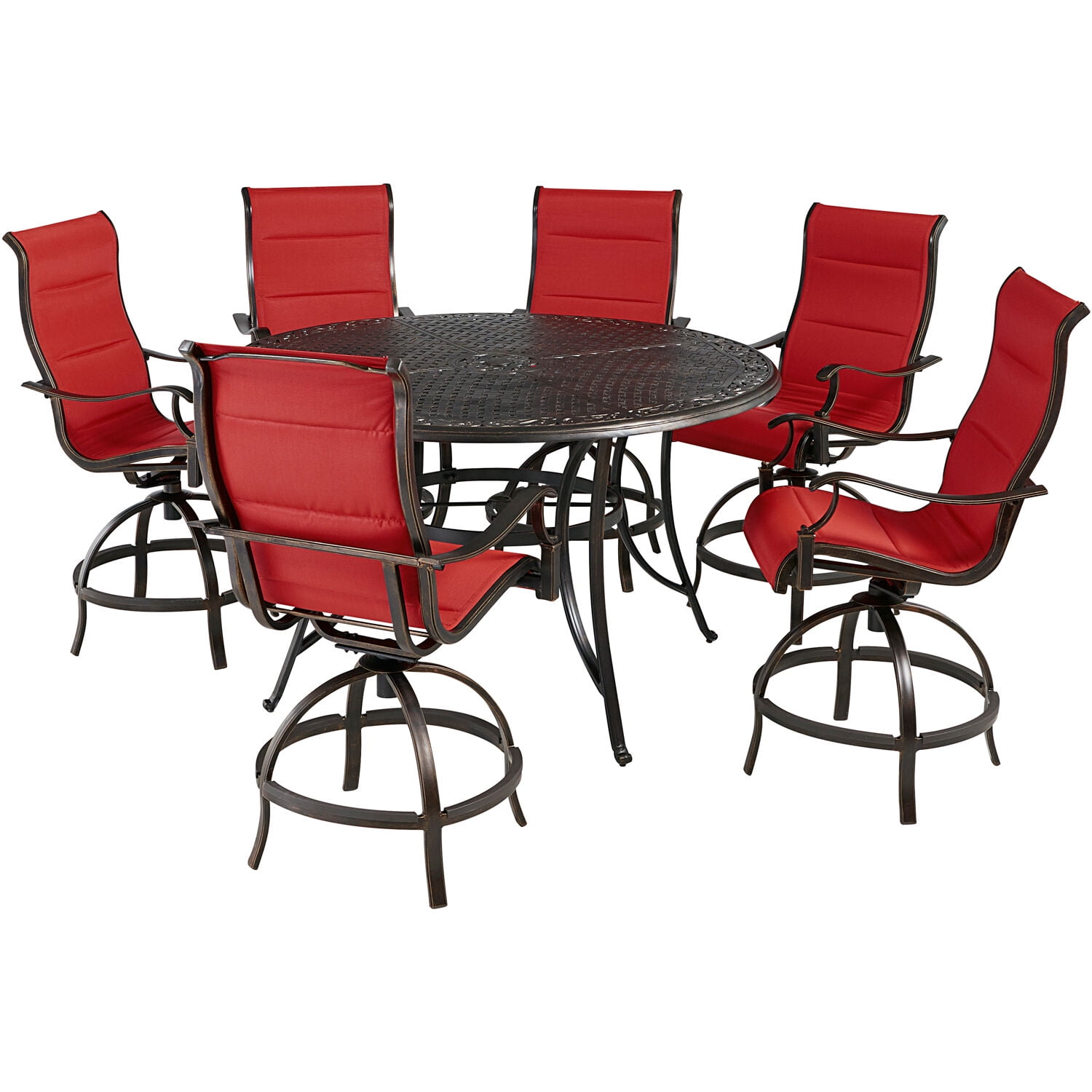 Hanover Traditions 7-Piece Outdoor High Dining Patio Set, 6 Counter ...