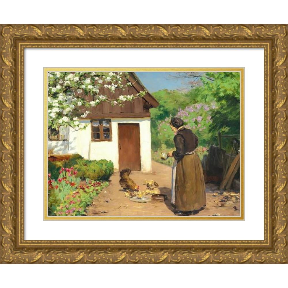 Hans Andersen Brendekilde 14x12 Gold Ornate Wood Frame and Double ...