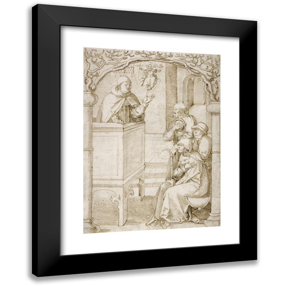 Hans Baldung 14x18 Black Modern Framed Museum Art Print Titled - A Monk ...