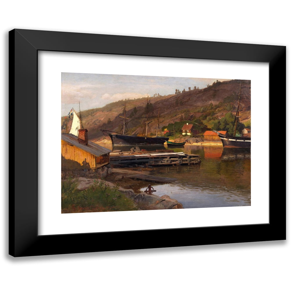Hans Fredrik Gude 24x19 Black Modern Framed Museum Art Print Titled ...