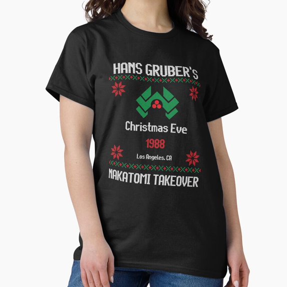 Hans Gruber Christmas Eve 1988 Retro Action Holiday Tribute Unisex T ...