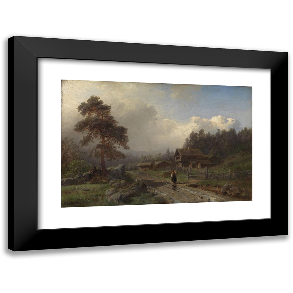 Hans Gude 24x17 Black Modern Framed Museum Art Print Titled - Norwegian ...