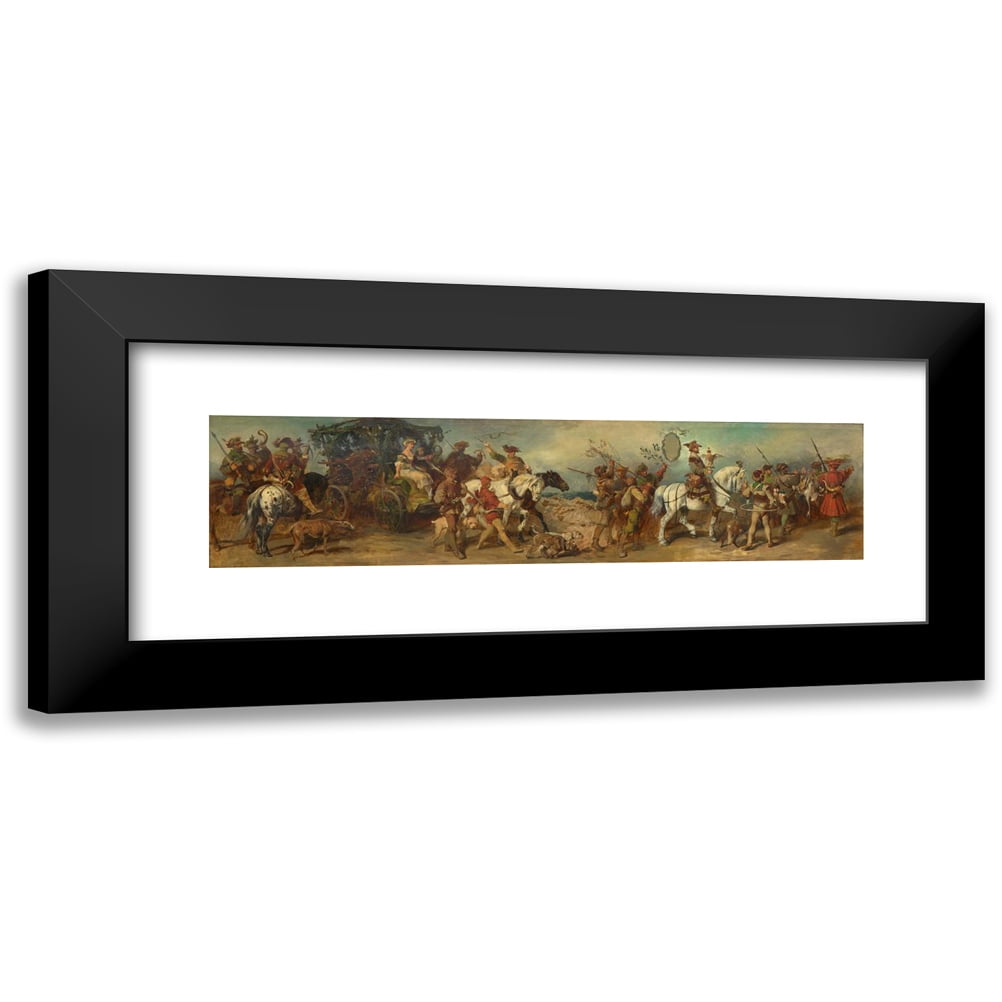 Hans Makart 24x9 Black Modern Framed Museum Art Print Titled - Draft ...