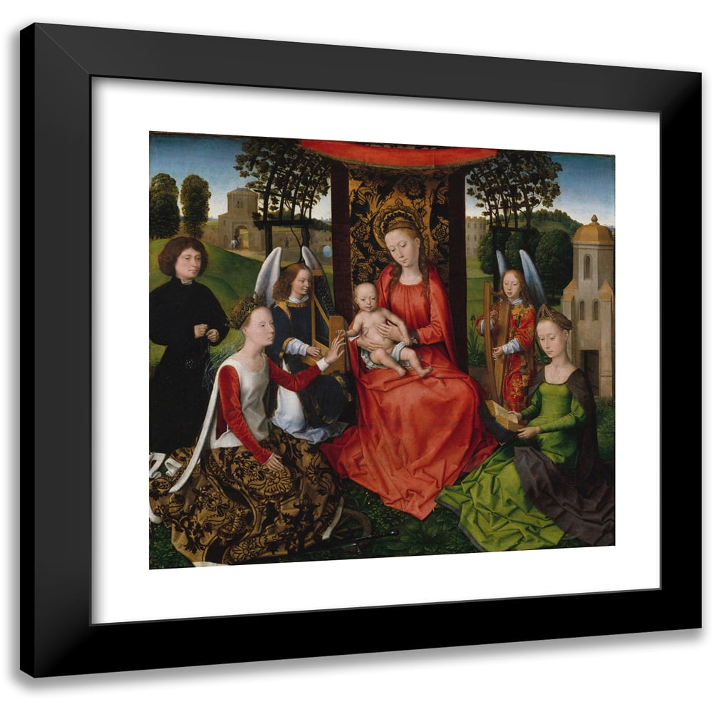 Hans Memling 21x20 Black Modern Framed Museum Art Print Titled - Virgin and Child with Saints ...