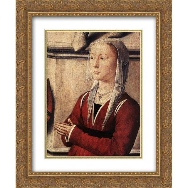 Hans Memling 2x Matted 20x24 Gold Ornate Framed Art Print 'Last Judgment Triptych [detail: 14 ...