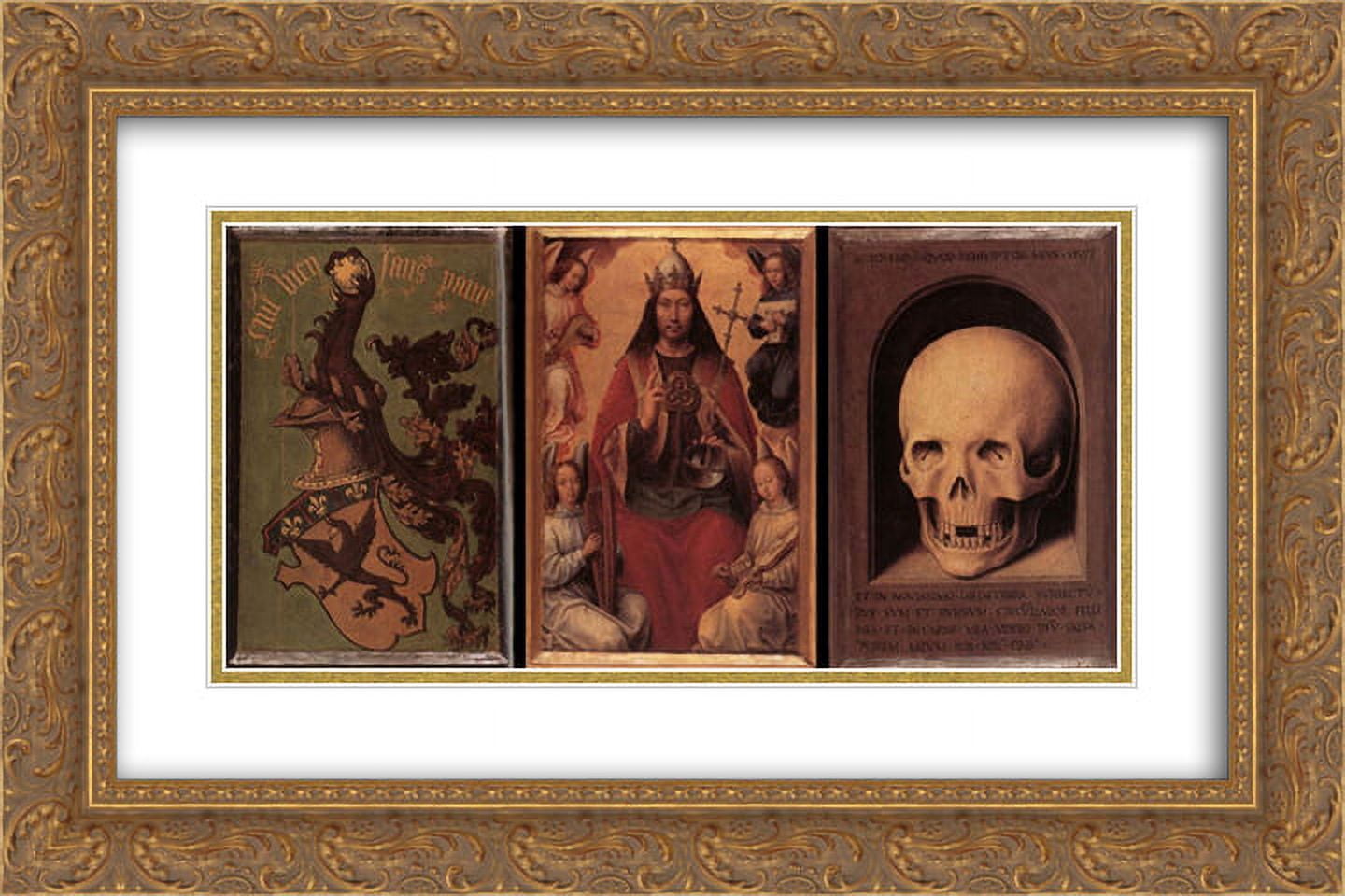 Hans Memling 2x Matted 24x16 Gold Ornate Framed Art Print 'Triptych of ...