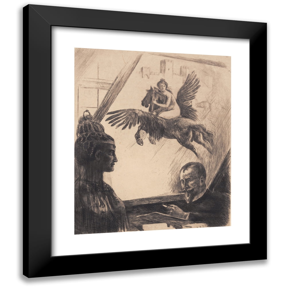 Hans Nikolaj Hansen 20x23 Black Modern Framed Museum Art Print Titled - Allegorical Self ...