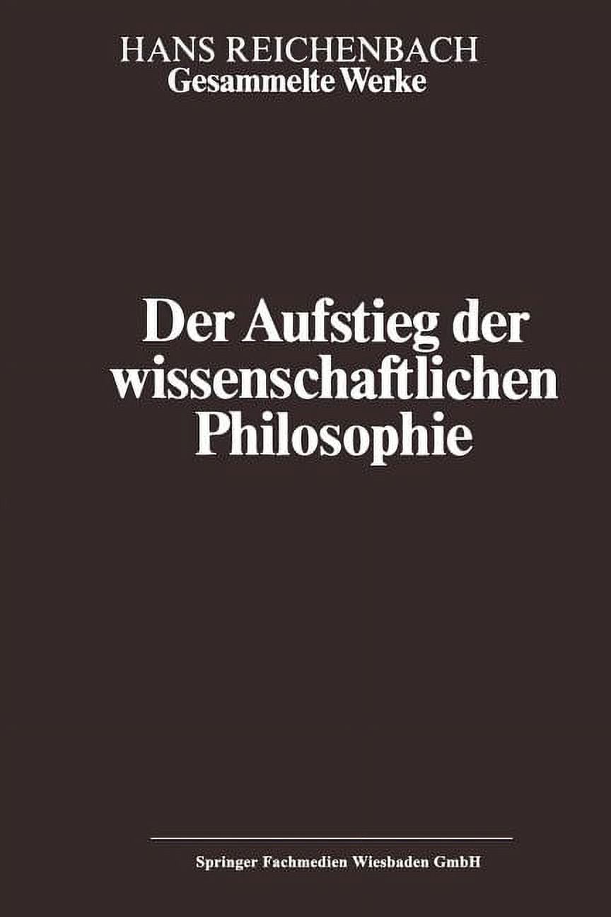 Hans Reichenbach: Der Aufstieg Der Wissenschaftlichen Philosophie ...