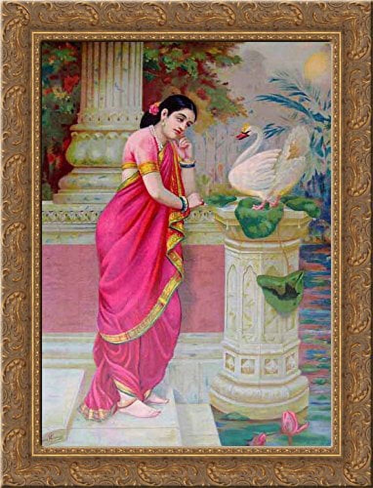Hansa Damayanthi 20x24 Gold Ornate Wood Framed Canvas Art by Ravi Varma ...