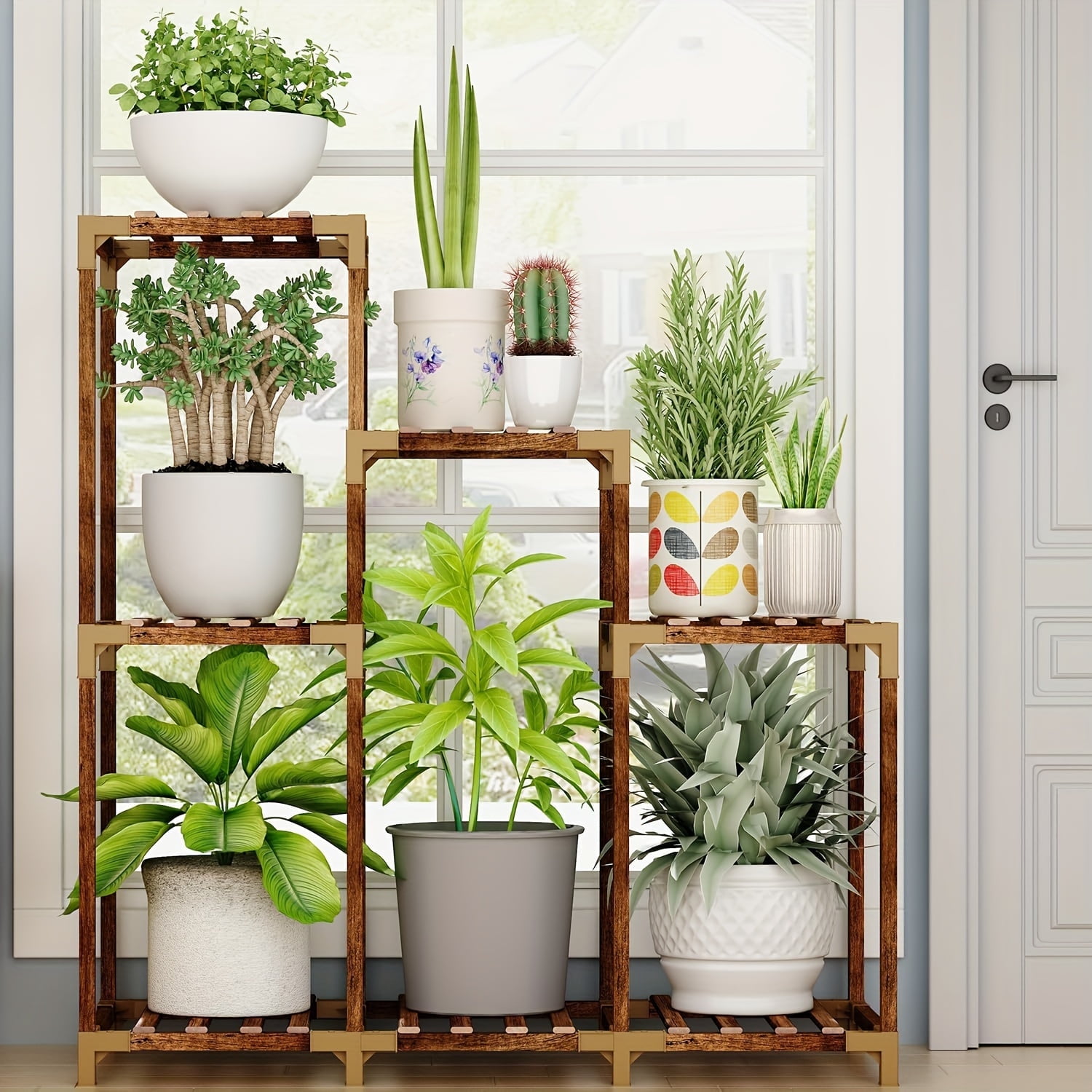 Hansabenne Plant Stand Multi-Tier for Multiple Plants– Corner Wooden ...