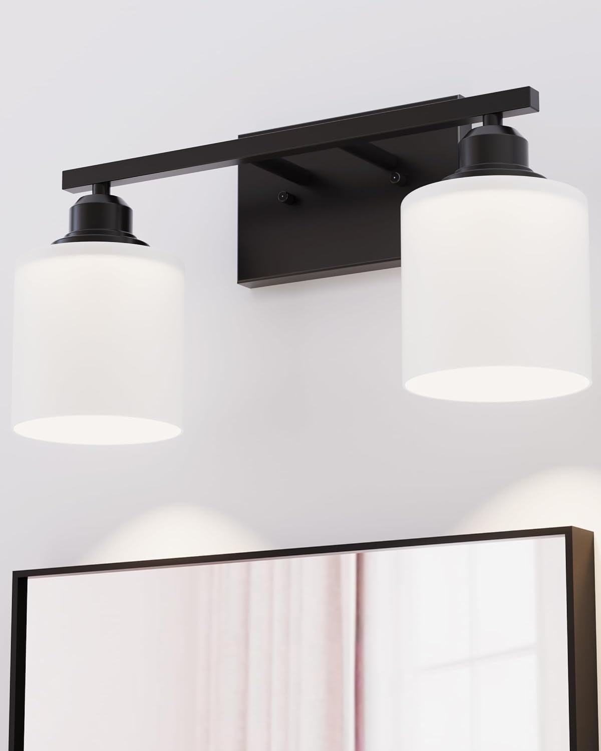 Hansang 2-Light Vanity Light, Anti-Rust Matte Black LED Bathroom ...