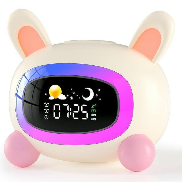 Hansang Kids Alarm Clock, Toddler Sleep Trainer, Soothing Night Light ...