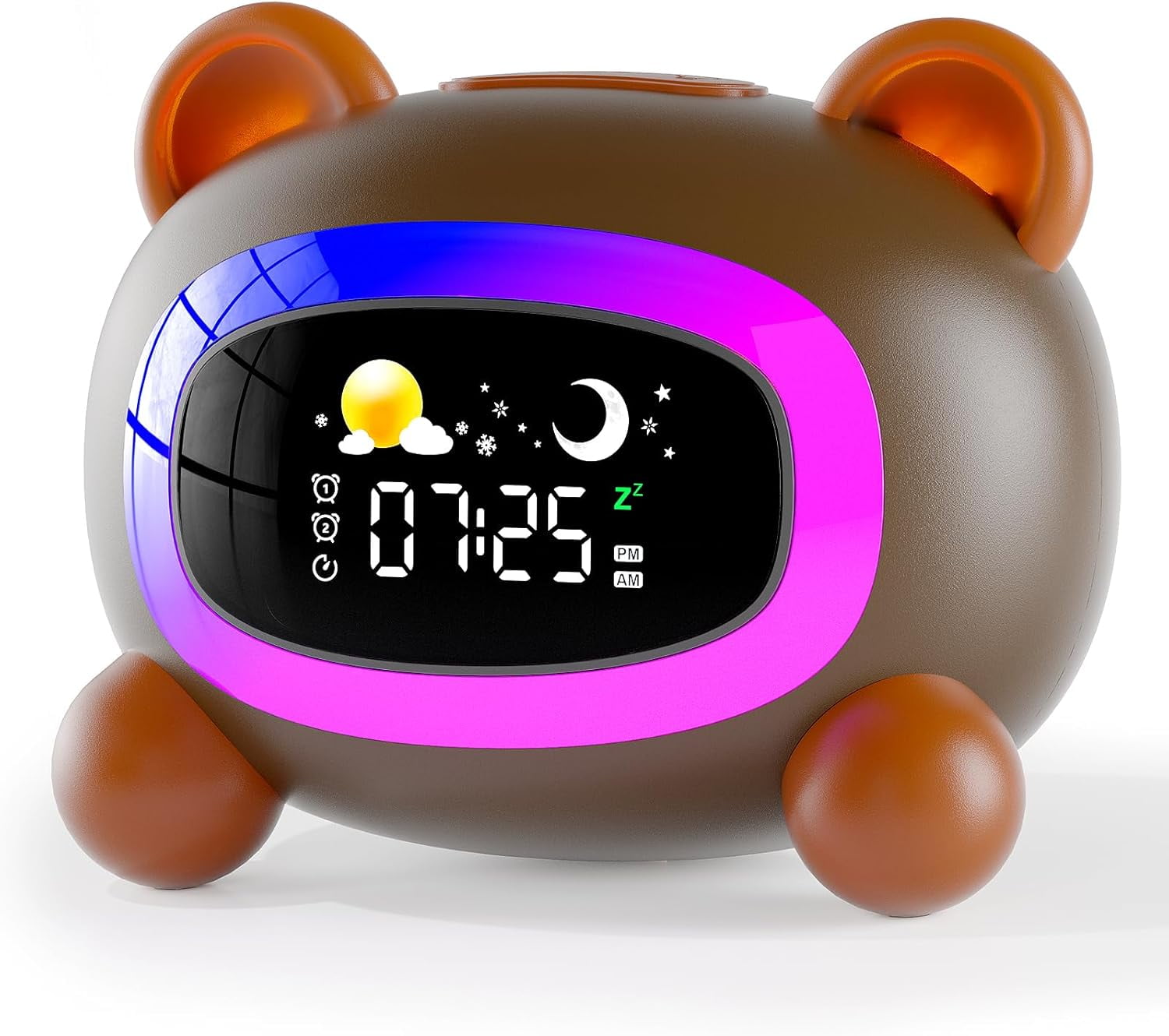 Hansang Easy Colorful Alarm Clock for Kids, Sleep Training Digital ...
