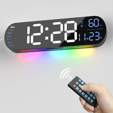 Digital Wall Clocks Large Numbers Display, 11.4"Digital Alarm Clock ...