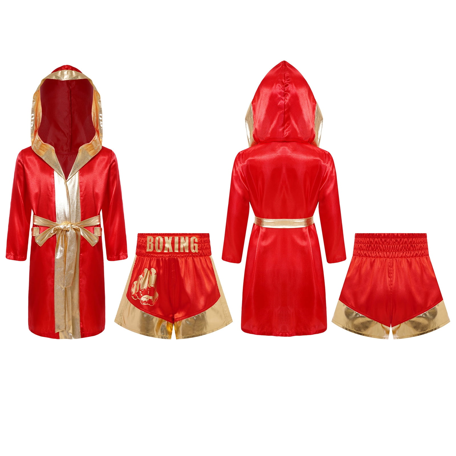 Hansber 2-Piece Kids Boys Girls Boxing Outfits Boxer Uniform Kickboxer ...