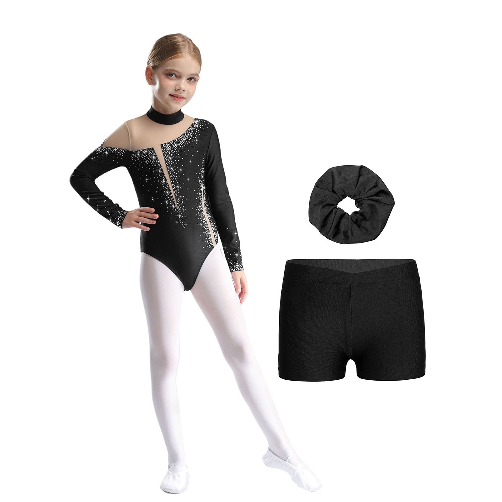 Hansber Children Girls 3Pcs Ballet Dance Unitards Gymnastics Leotards ...