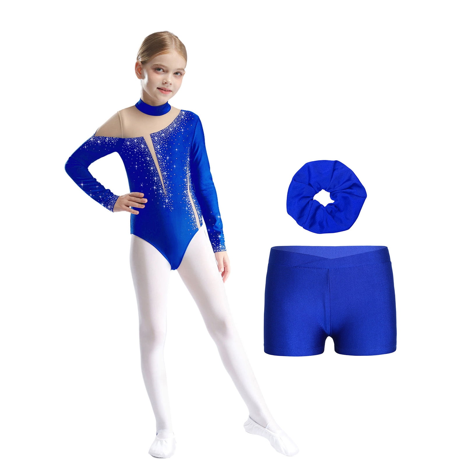 Hansber Children Girls 3Pcs Ballet Dance Unitards Gymnastics Leotards ...