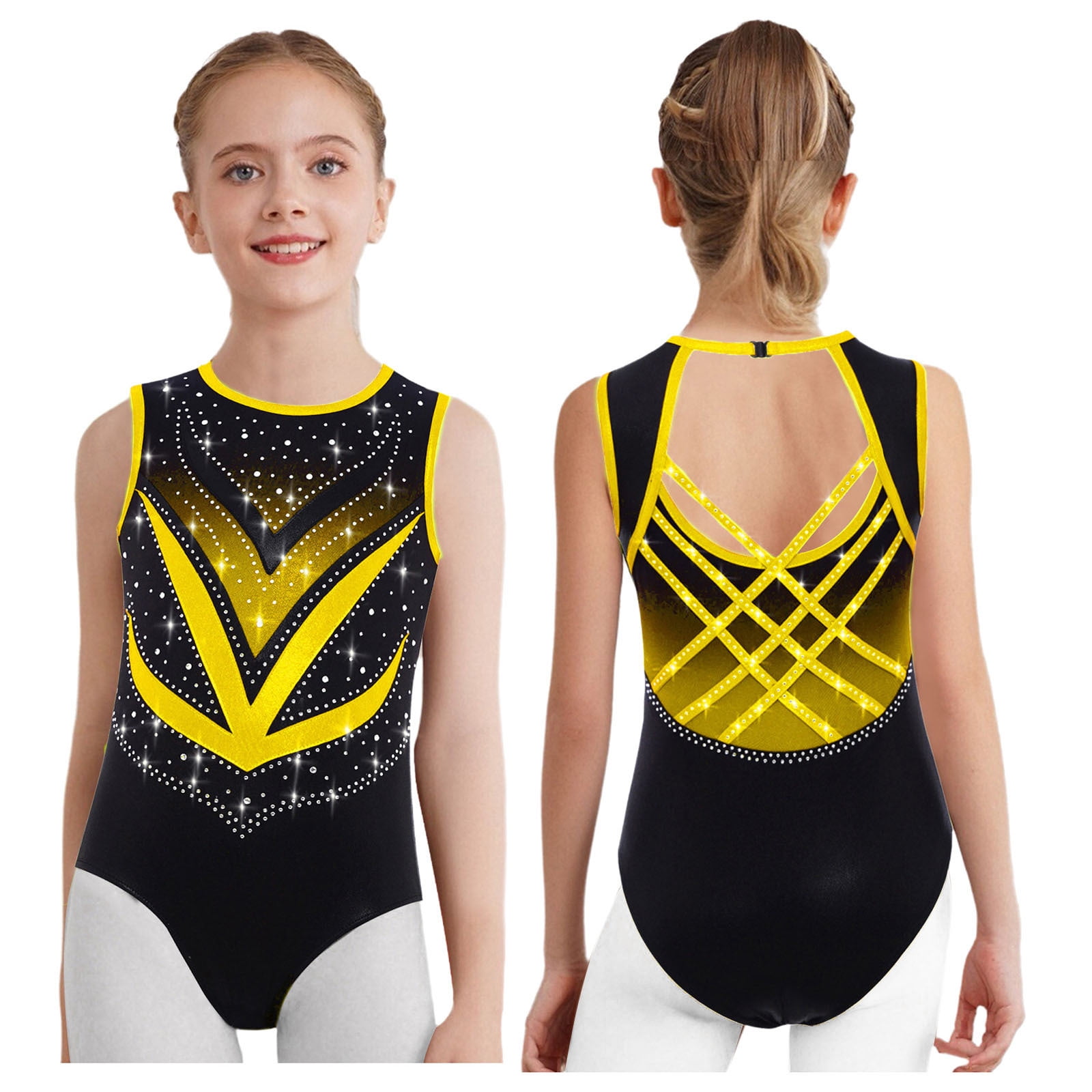 Hansber Gymnastics Leotards for Kids Girls Figure Skating Dance Unitard ...