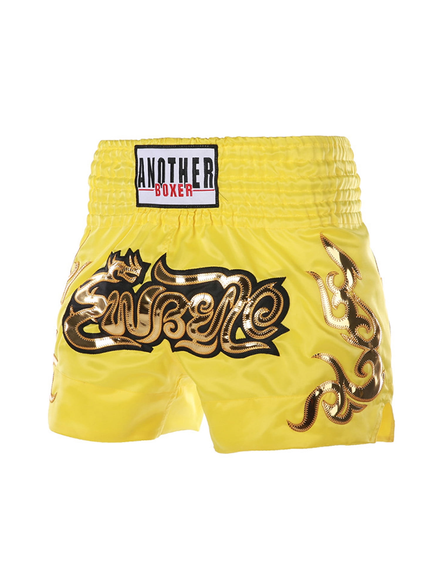 Hansber Kids Boys Girls Satin Boxing Shorts Metallic Letter Side Slit ...