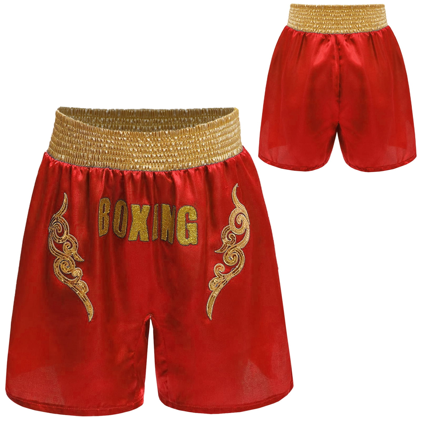 Hansber Kids Boys Sequin Applique Shiny Letter Printed Boxer Kickboxing ...