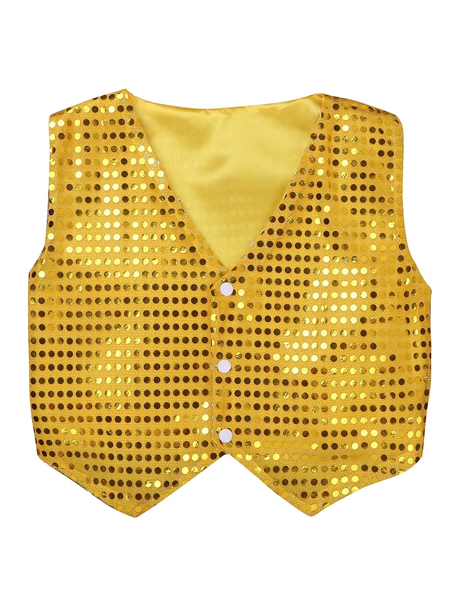 Hansber Kids Boys Shiny Sequins Party Costume Vests Hip-hop Jazz Dance ...