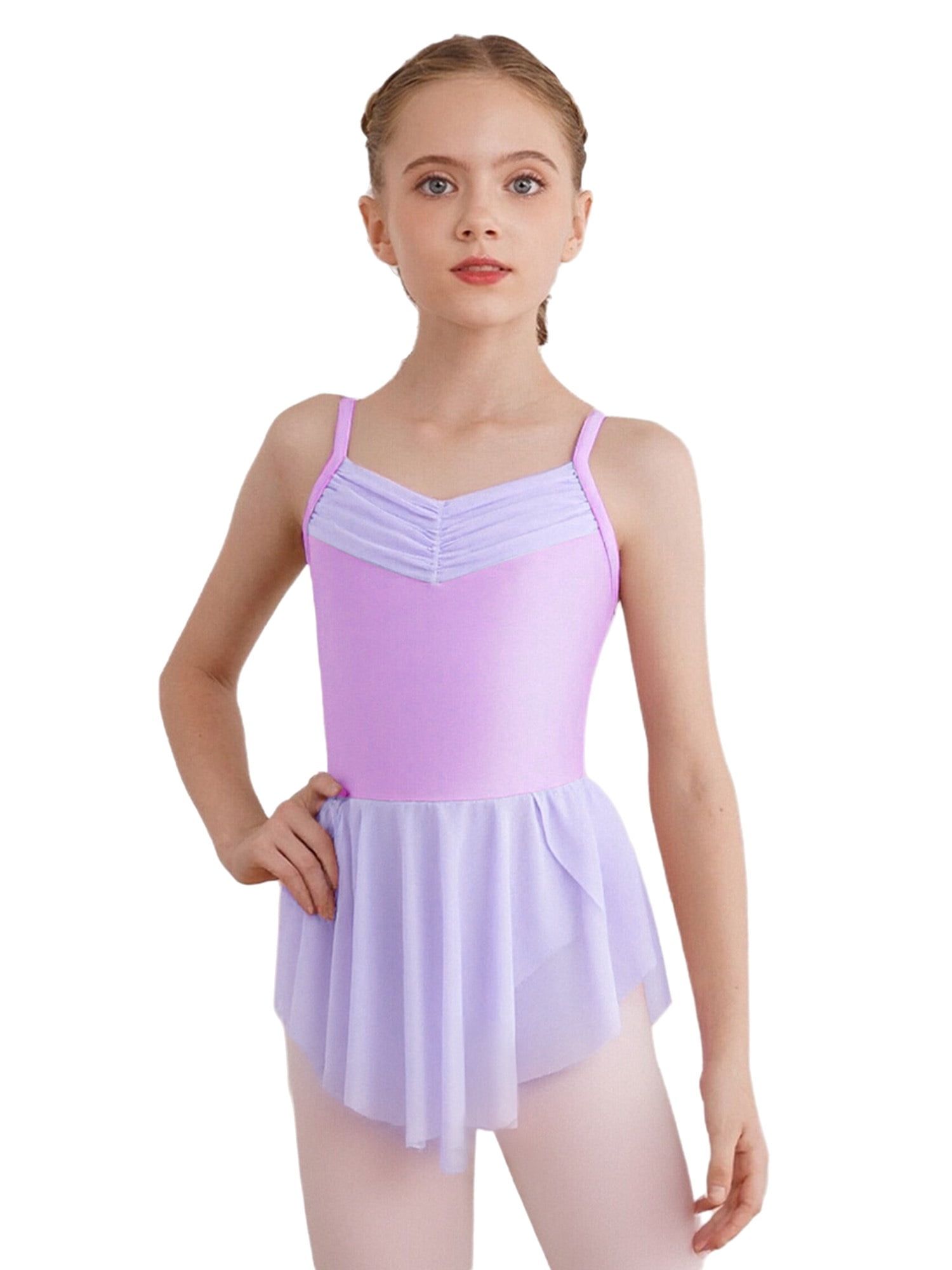 Hansber Kids Girls Basic Sleeveless Camisole Leotard Ballet Dance Tutu ...