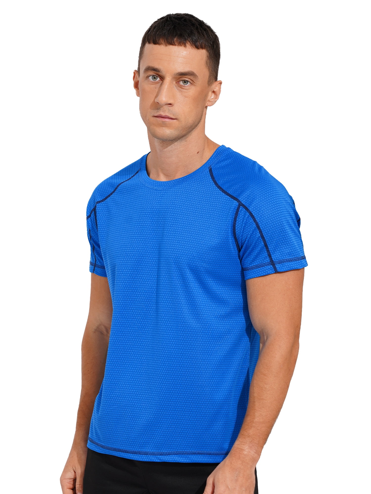 Hansber Men's UPF 50+ Rash Guard Swim Shirt Short Sleeve Rash Vest ...