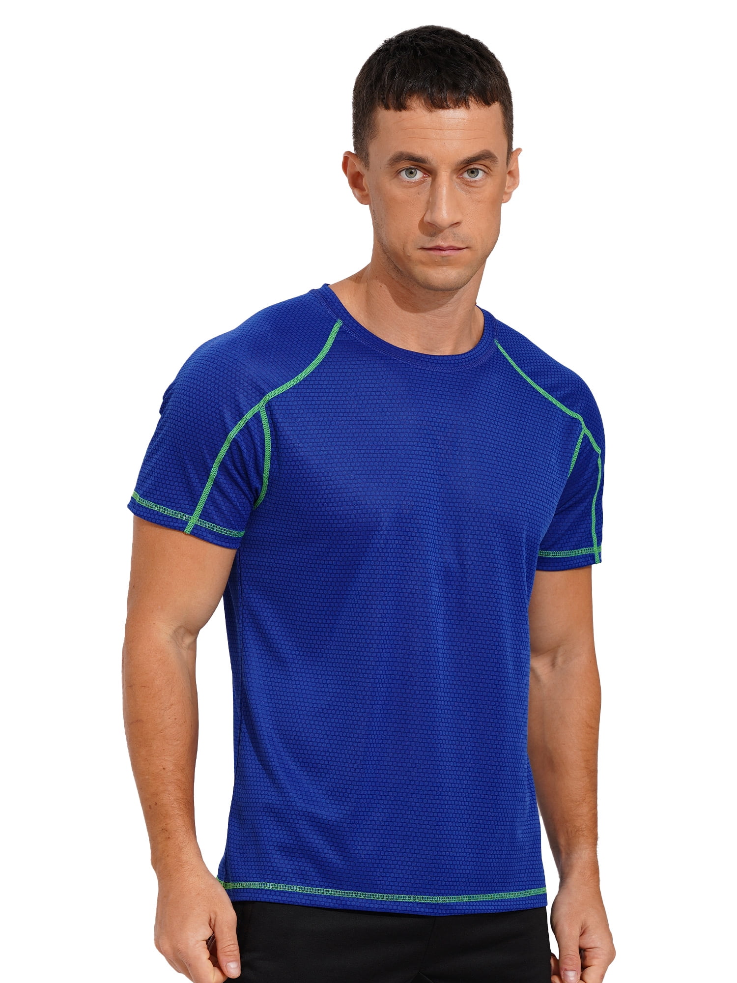 Hansber Men's UPF 50+ Rash Guard Swim Shirt Short Sleeve Rash Vest ...