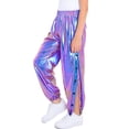 Hansber Tear Away Pants for Kids Metallic Shiny Hip Hop Jazz Dance ...