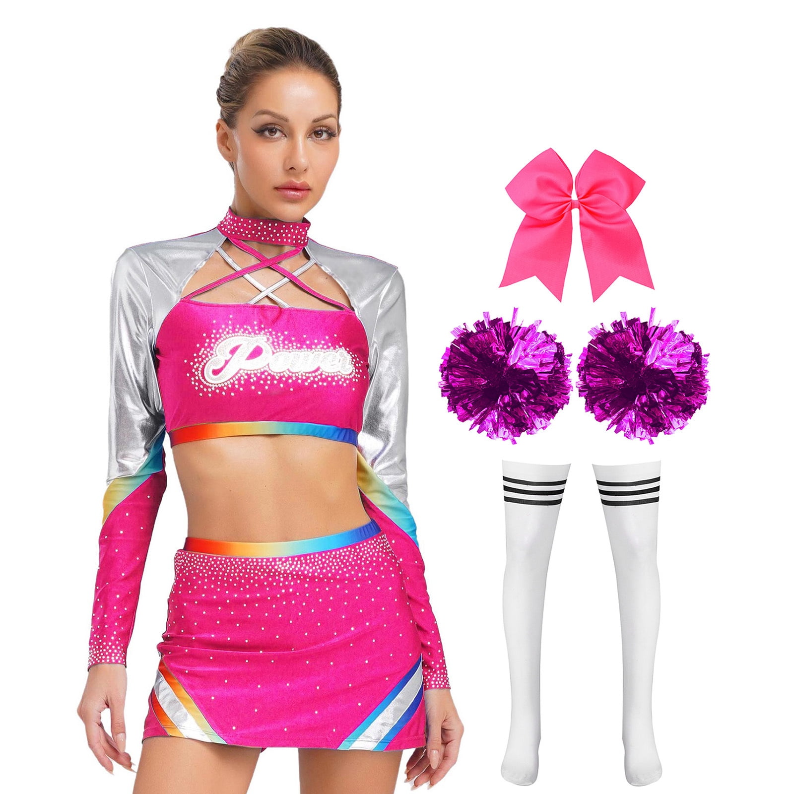 Hansber Women's Cheerleading Outfits Cheer Uniform Dance Dress Rave ...