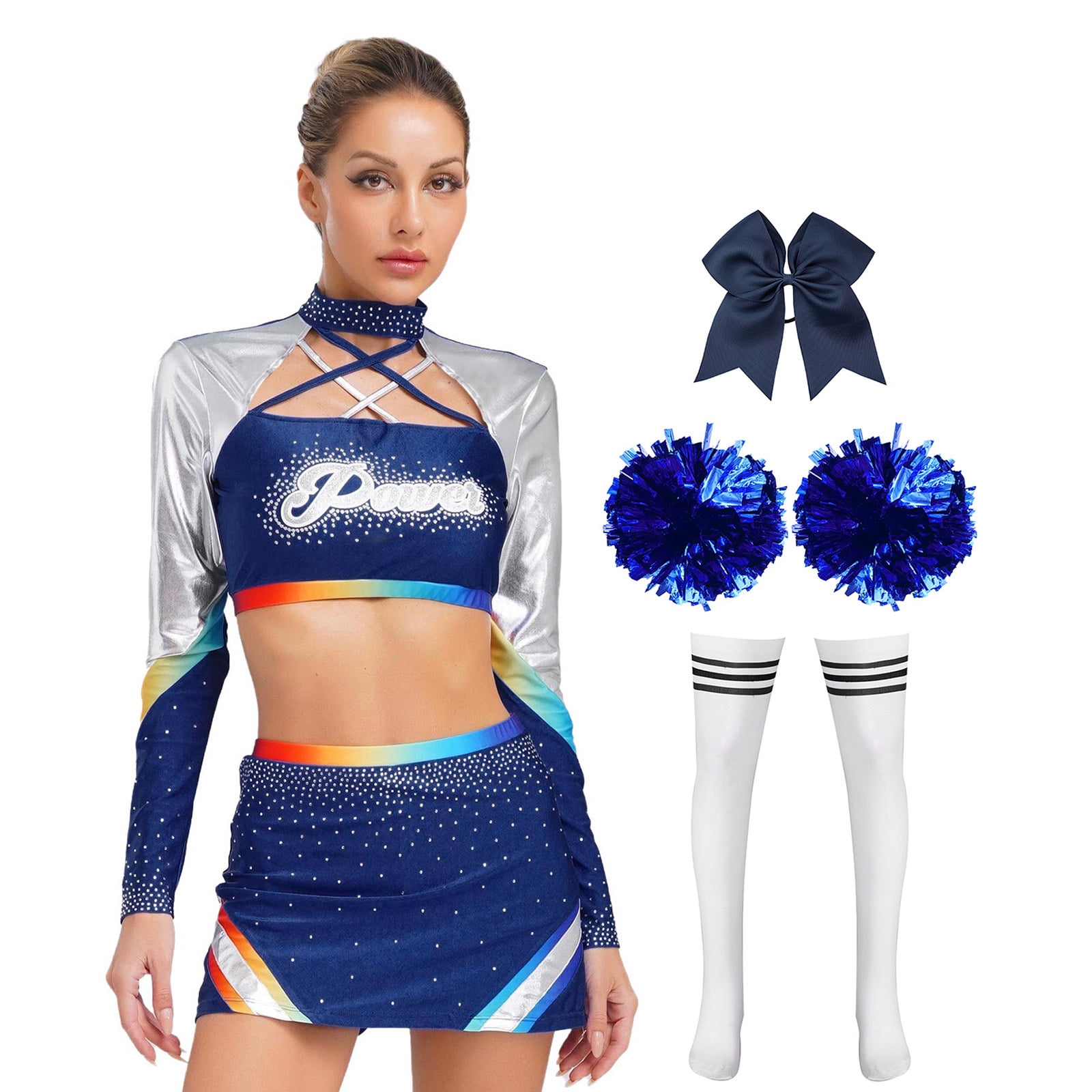 Hansber Women's Cheerleading Outfits Cheer Uniform Dance Dress Rave ...