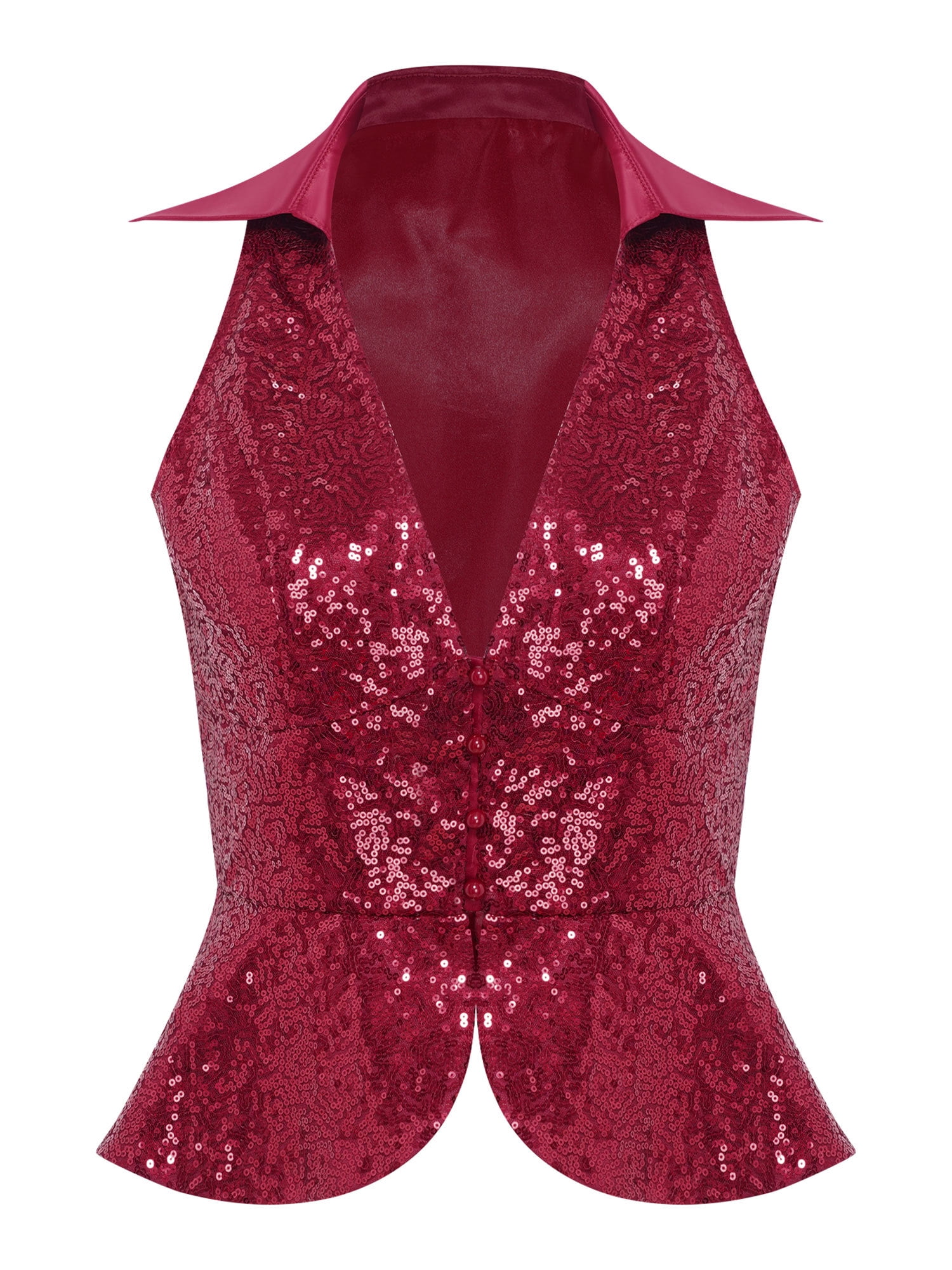 Hansber Womens Sequin Vest Sparkle Glitter Concert Party Dressy ...