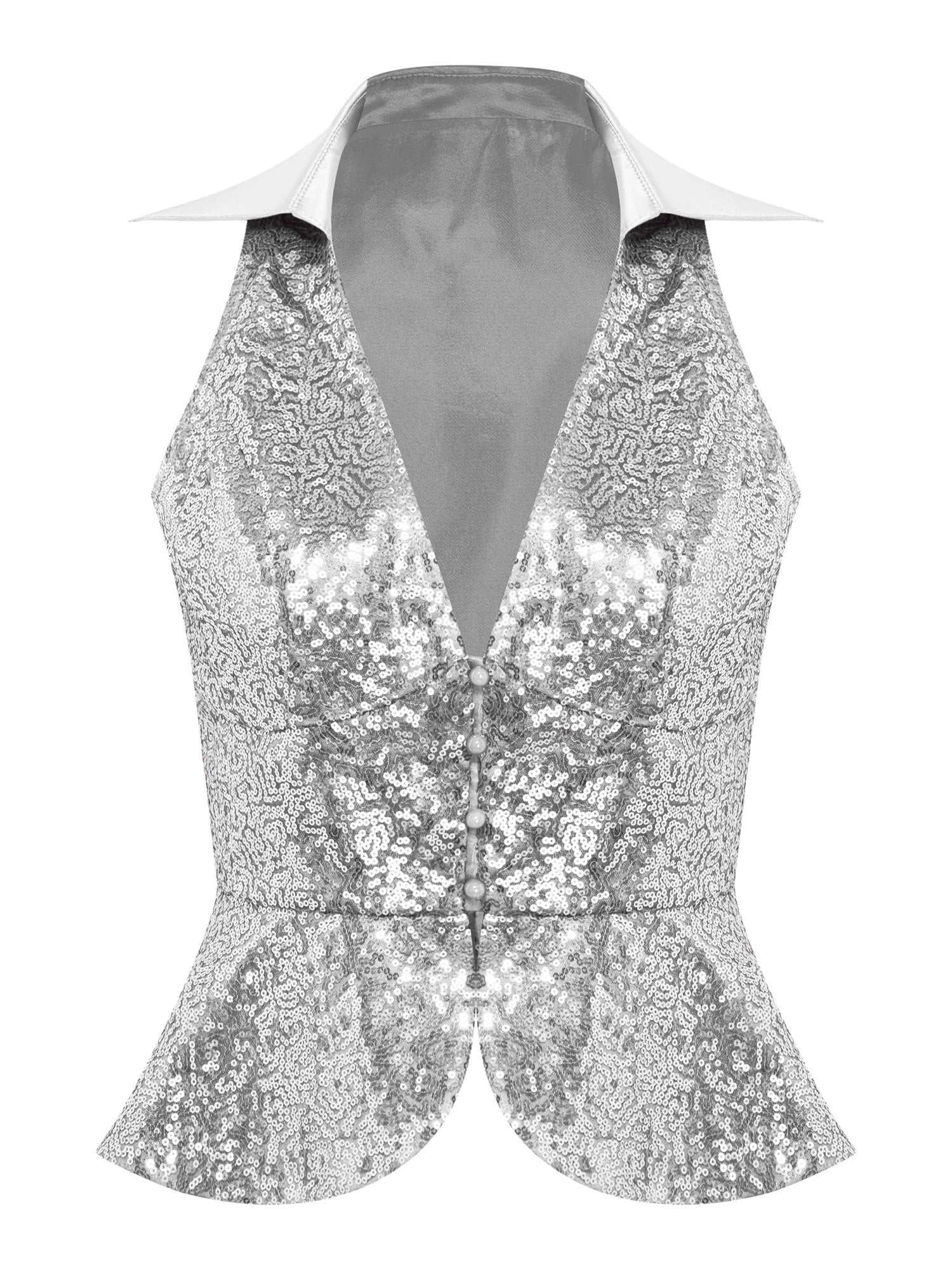 Hansber Womens Sequin Vest Sparkle Glitter Concert Party Dressy ...