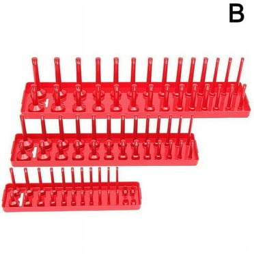 OEMTOOLS 22413 6 Piece SAE and Metric Socket Tray Set (Red and Gray), 1 ...