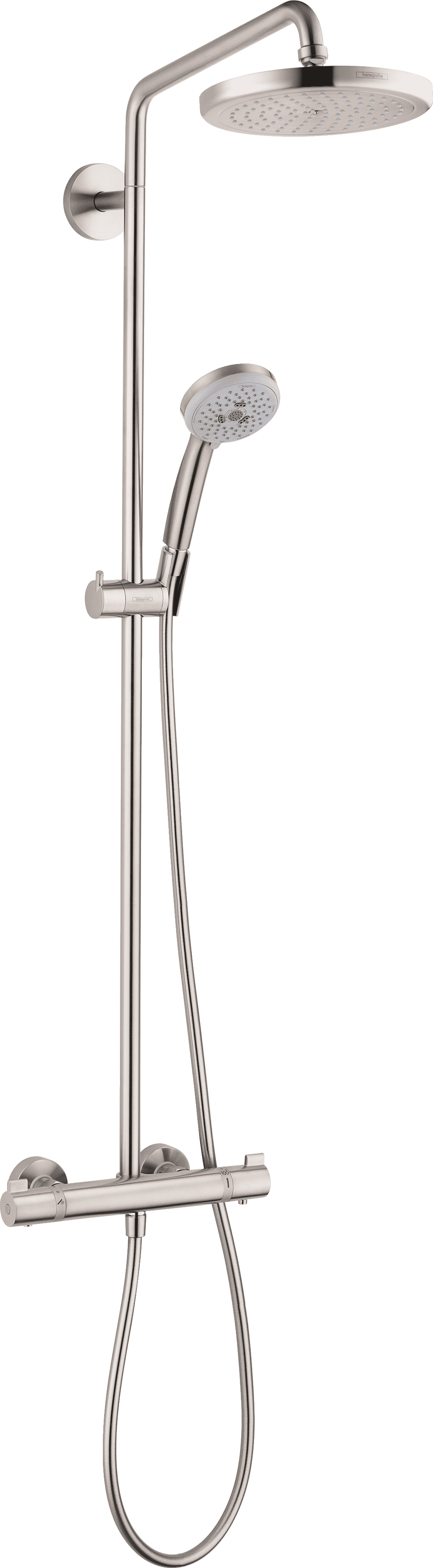 Hansgrohe Croma Showerpipe 220 1-Jet, 2.5 GPM in Brushed Nickel ...