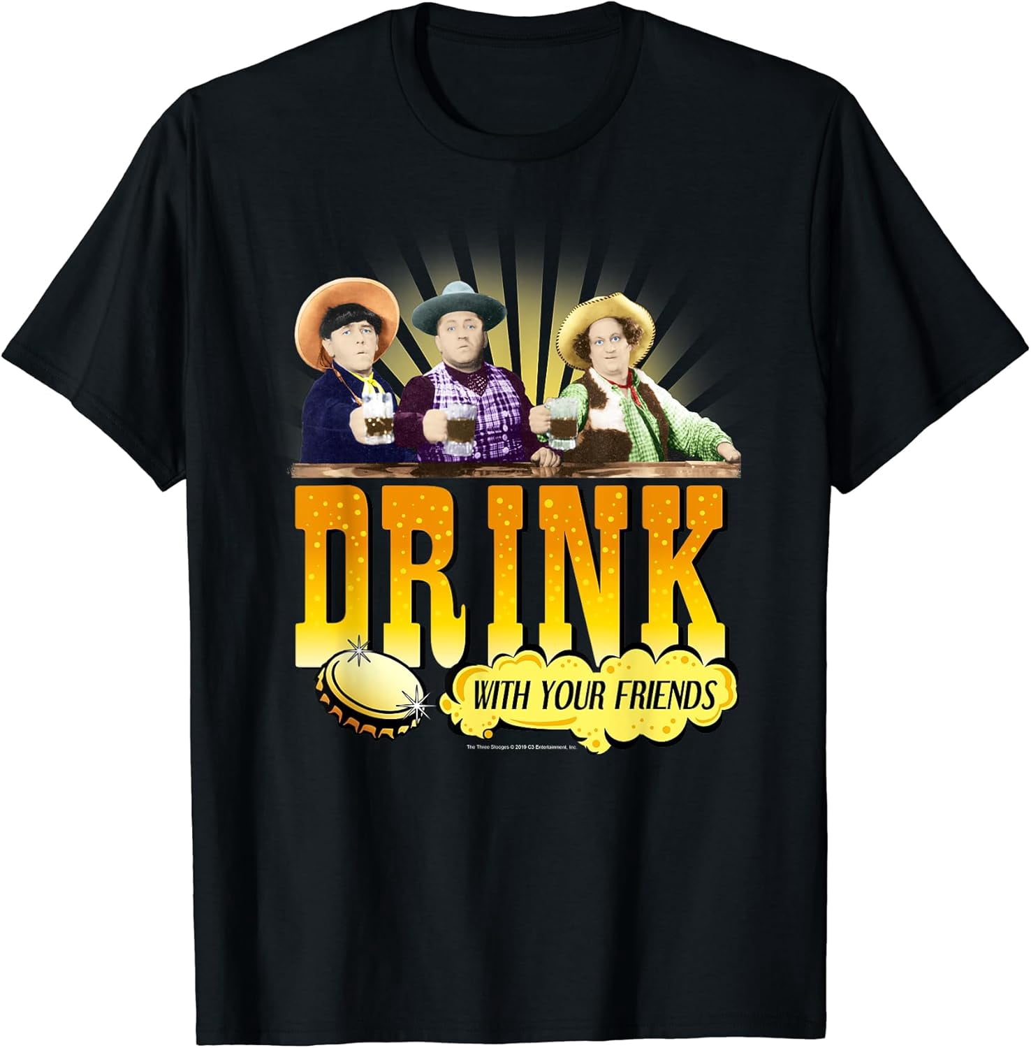Hanshikeji The Three Stooges: Drink With Your Friends T-Shirt 100% ...